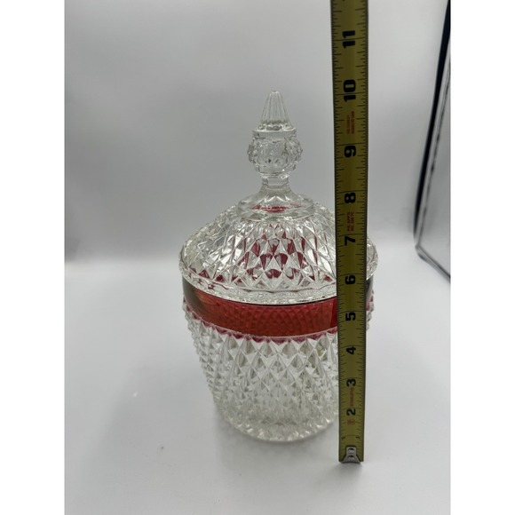 Indiana Glass | Dining | Vintage Indiana Glass Diamond Point Ruby Flash ...